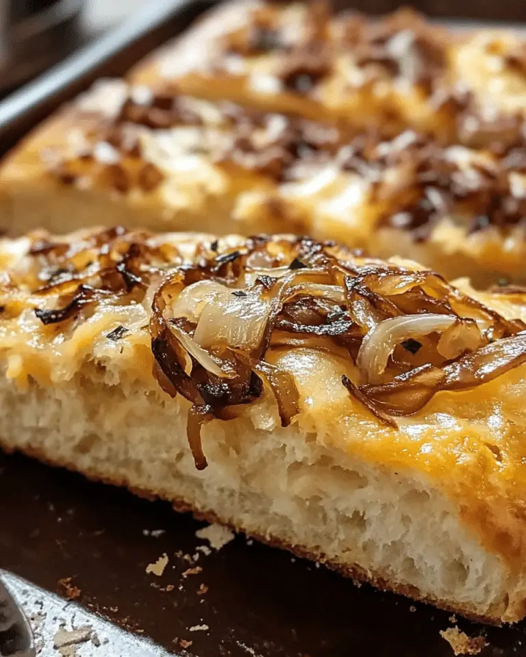 Caramelized Onion and Cheddar Focaccia: A Gourmet Delight