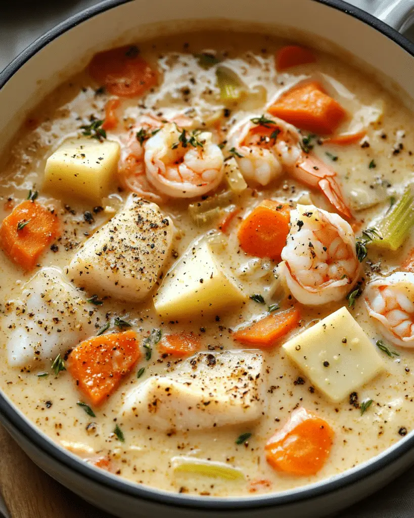 Creamy Seafood Chowder with Fresh Vegetables
