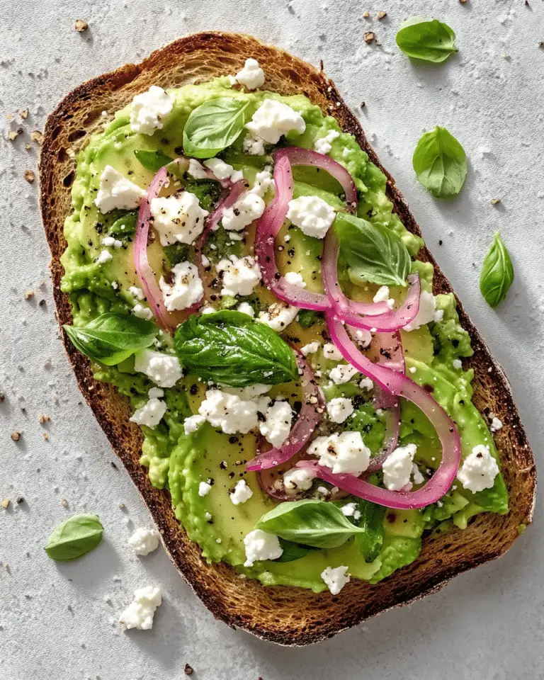 Avocado Toast with Feta and Fresh Basil