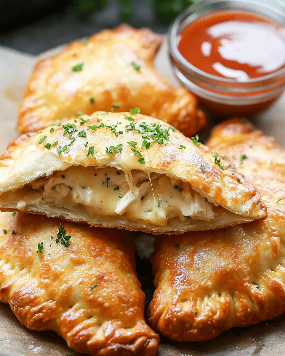 Crispy Chicken Alfredo Calzones