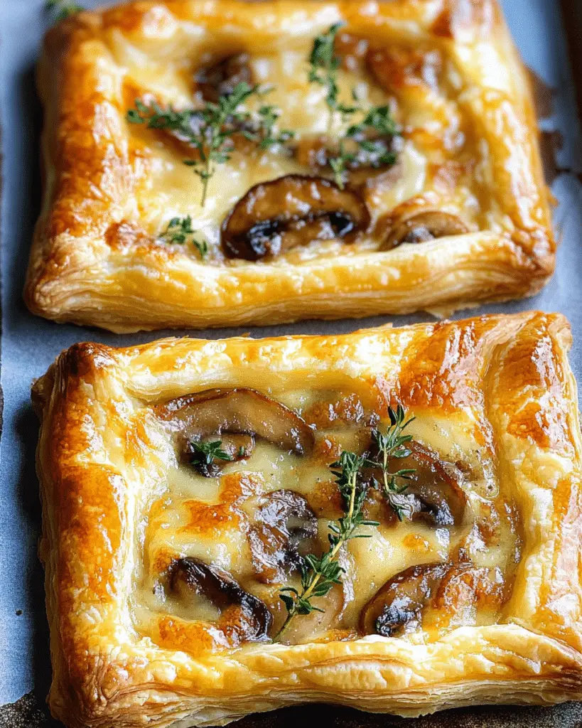 Savory Mushroom and Cheese Puff Pastry Tarts