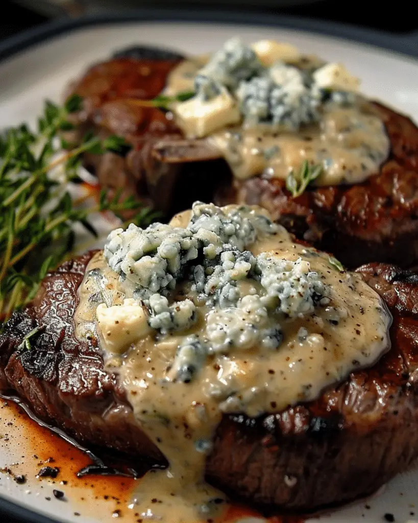 Ribeye Steaks with Blue Cheese Sauce