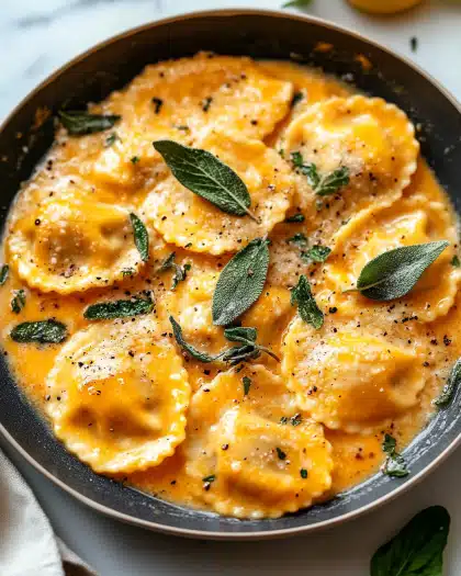 Butternut Squash Ravioli with Sage Brown Butter Sauce