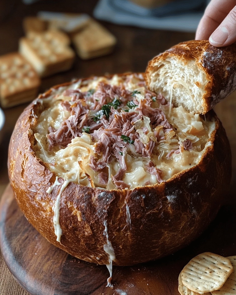 Reuben Dip in a Rye Bread Bowl