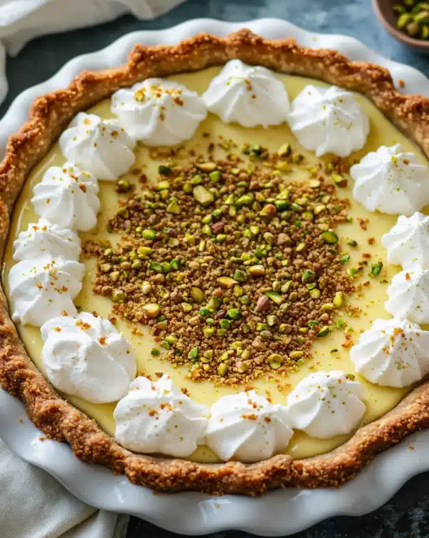 Creamy Pistachio Pie with Buttery Nut Crust