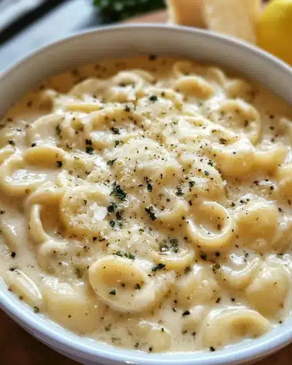 Creamy Lemon Garlic Shellbow Pasta