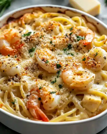 Seafood Pasta Bake with Creamy Sauce