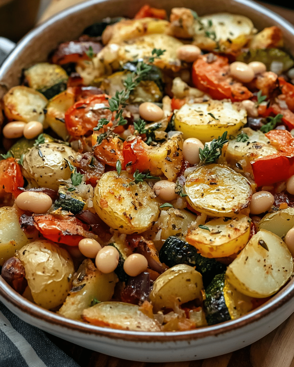 Rustic Roasted Vegetable Bake with Cannellini Beans