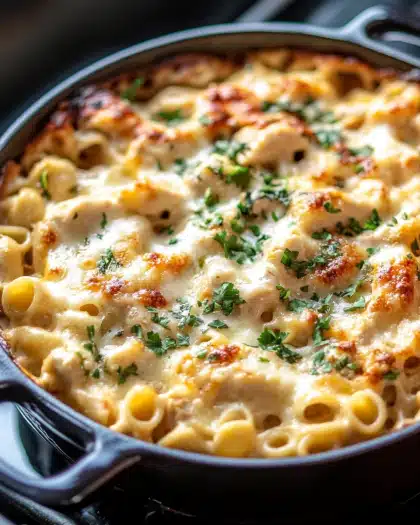 Creamy Chicken Poblano Pasta Bake Recipe