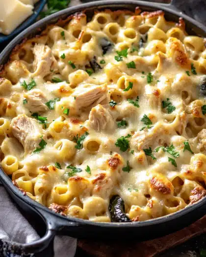 Creamy Chicken Poblano Pasta Bake Recipe