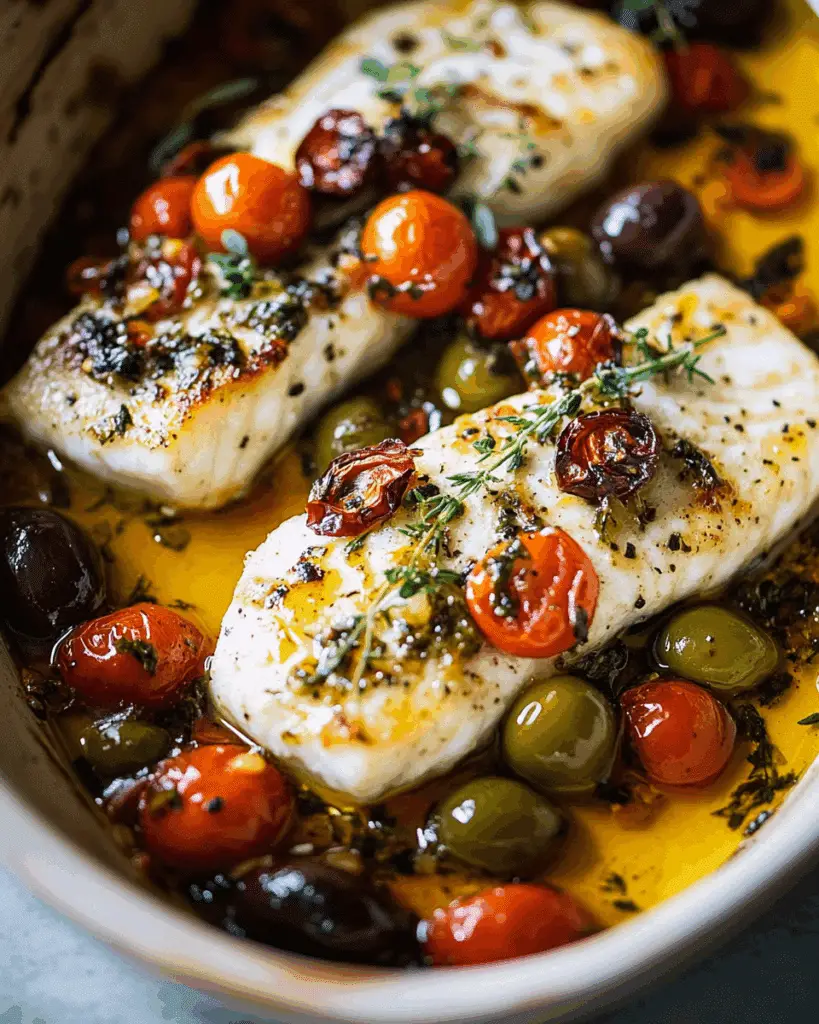 Mediterranean Baked Haddock with Garlic and Thyme