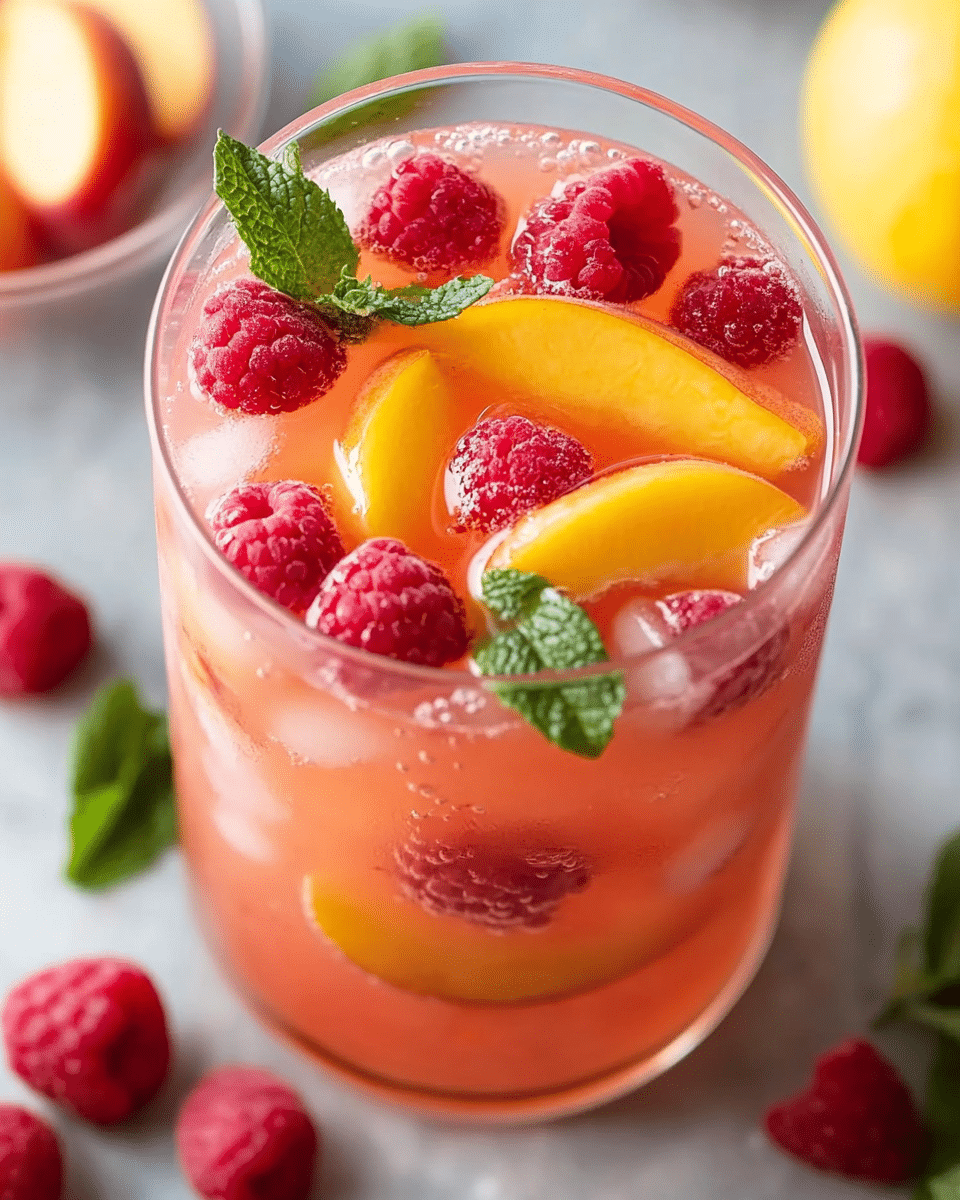 Refreshing Raspberry Peach Lemonade
