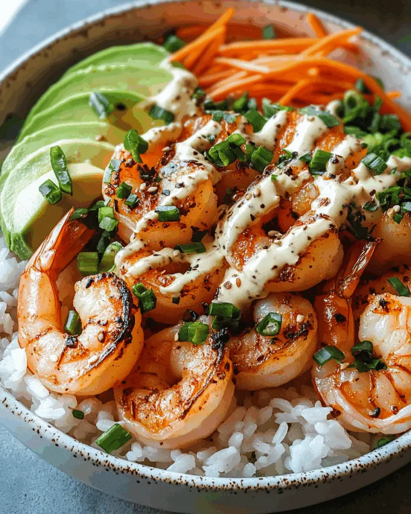 Spicy Shrimp Rice Bowl with Creamy Mayo Sauce