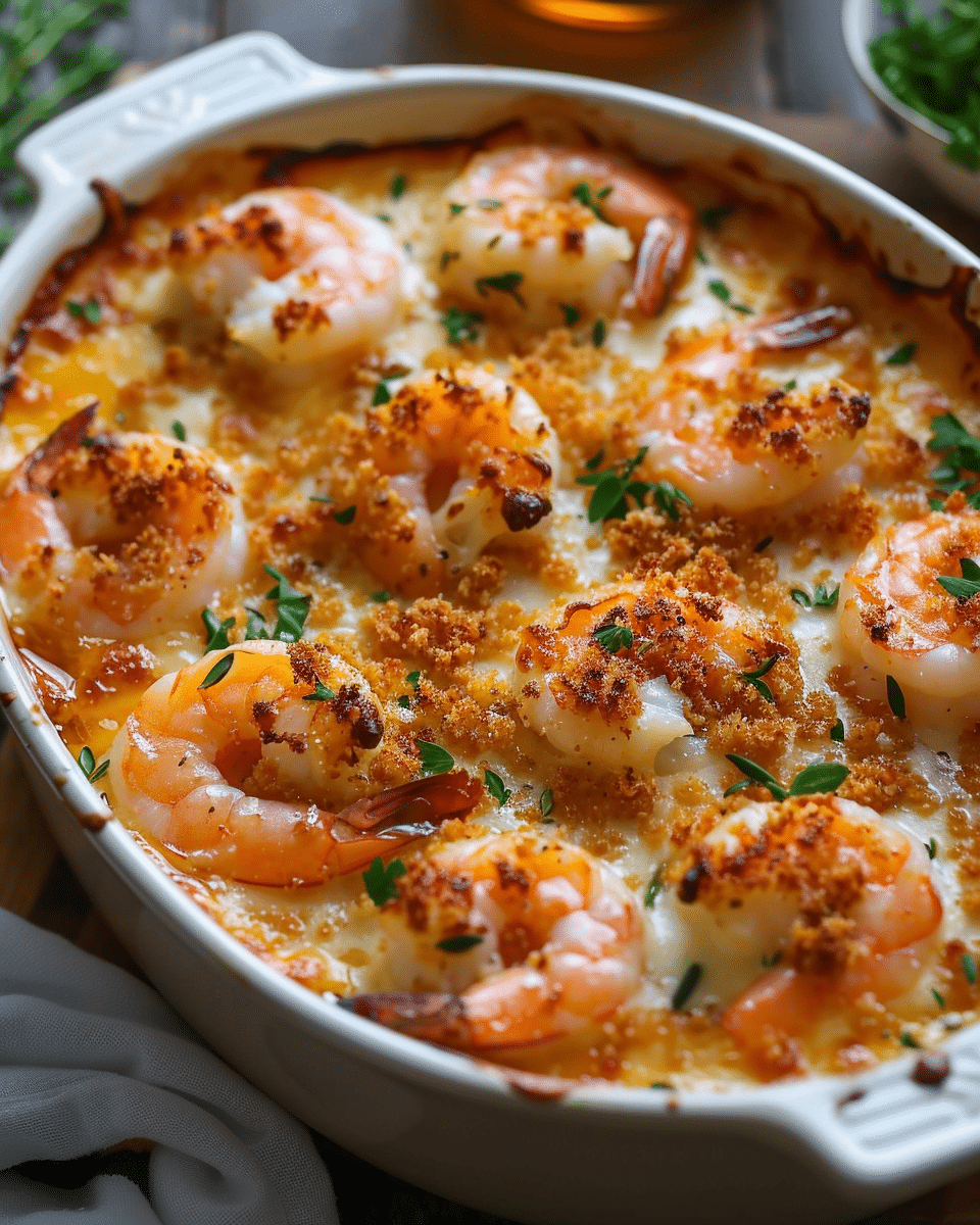 Cheesy Shrimp Bake