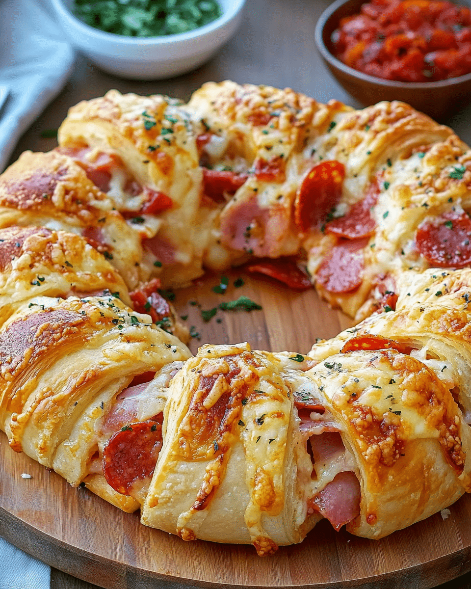 Crescent Roll Ham and Pepperoni Ring