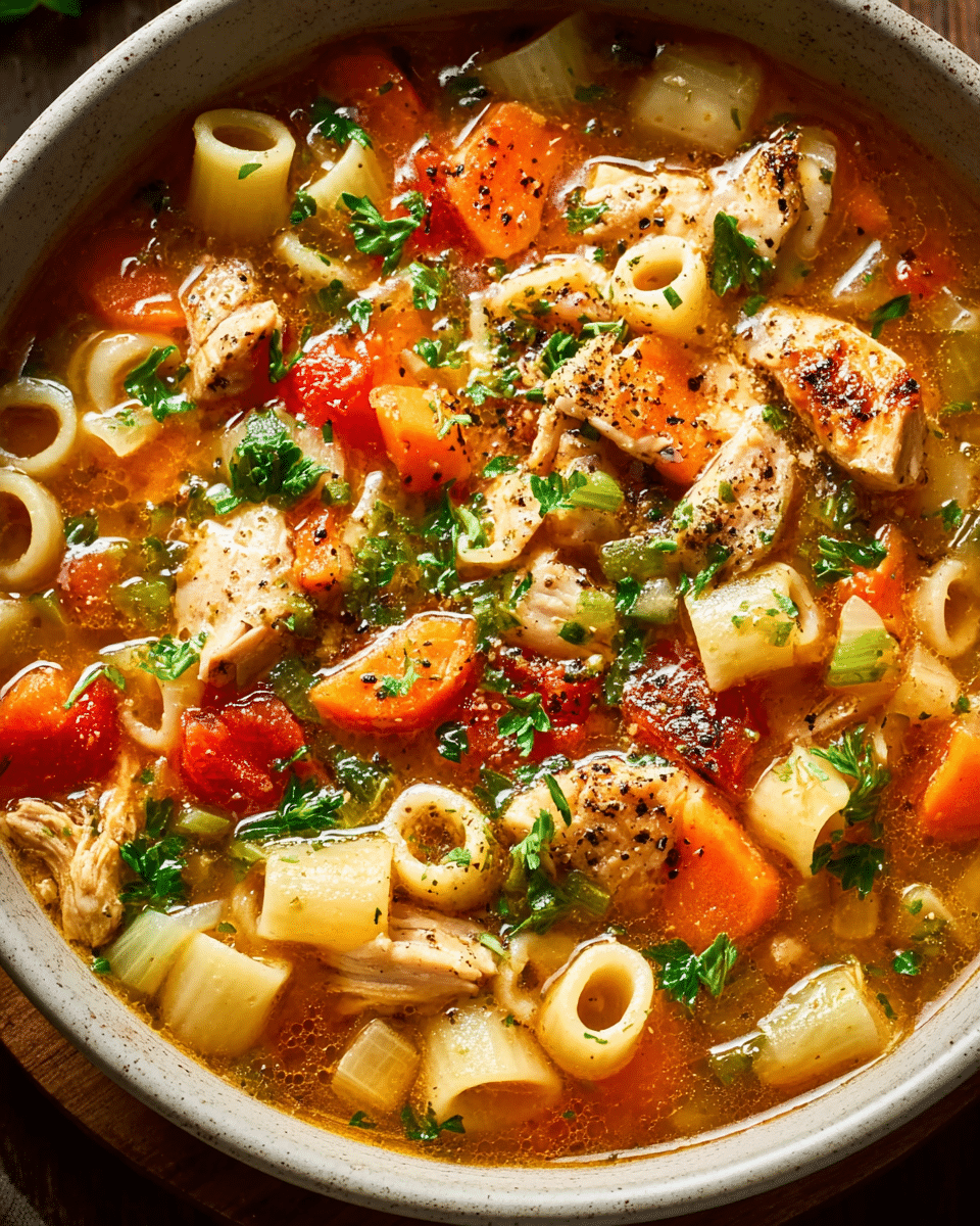 Hearty Chicken & Vegetable Pasta Soup (One-Pot)