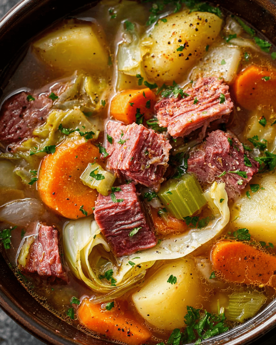 Slow Cooker Corned Beef & Cabbage Stew