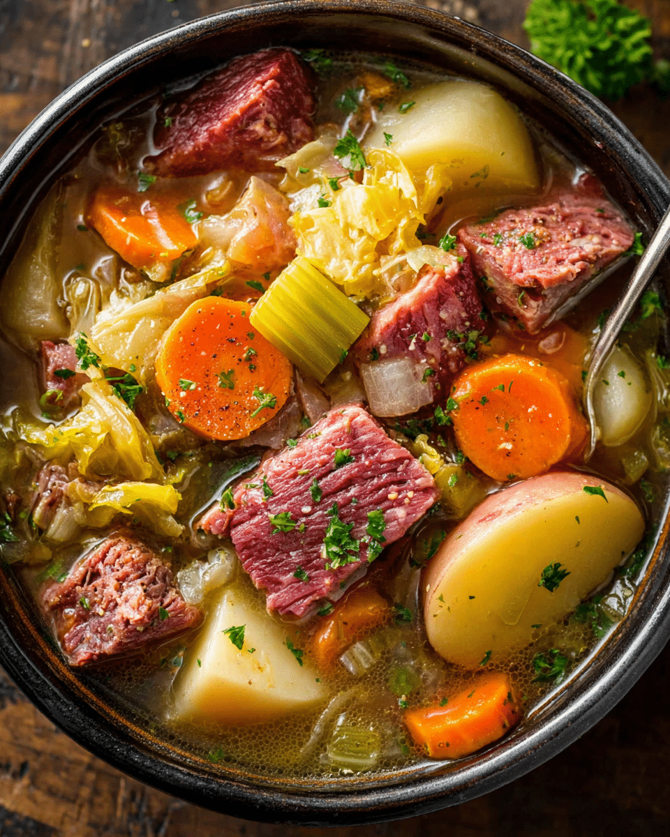 Slow Cooker Corned Beef & Cabbage Stew