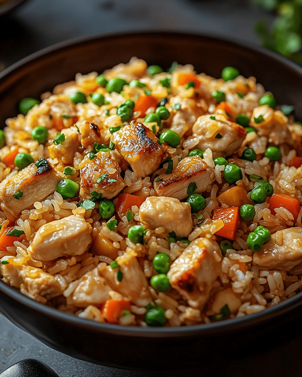High Protein Crispy Garlic Chicken Fried Rice