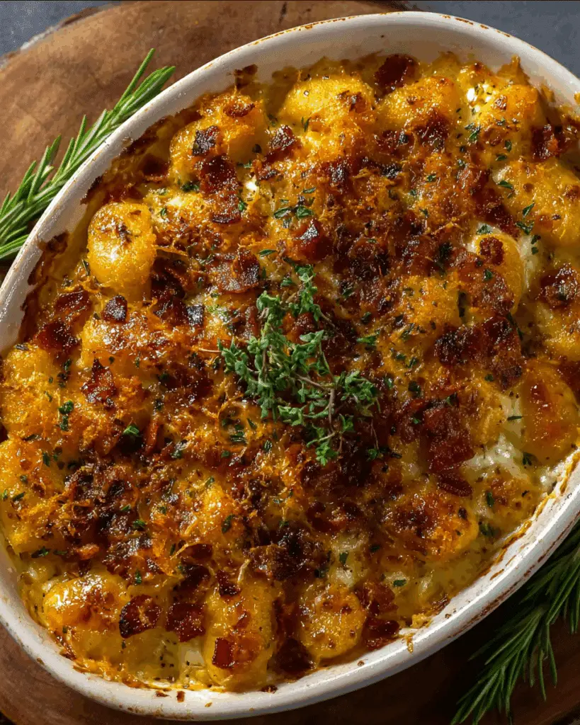 Baked Three-Cheese Gnocchi with Spicy Cream Sauce