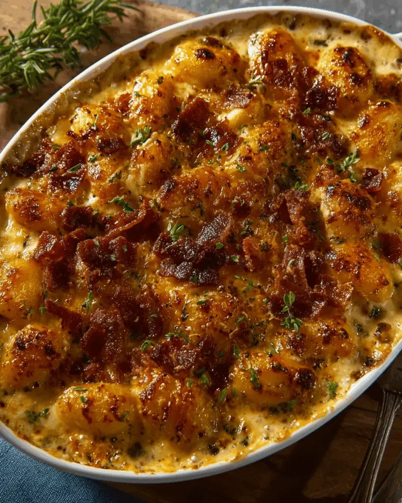 Baked Three-Cheese Gnocchi with Spicy Cream Sauce