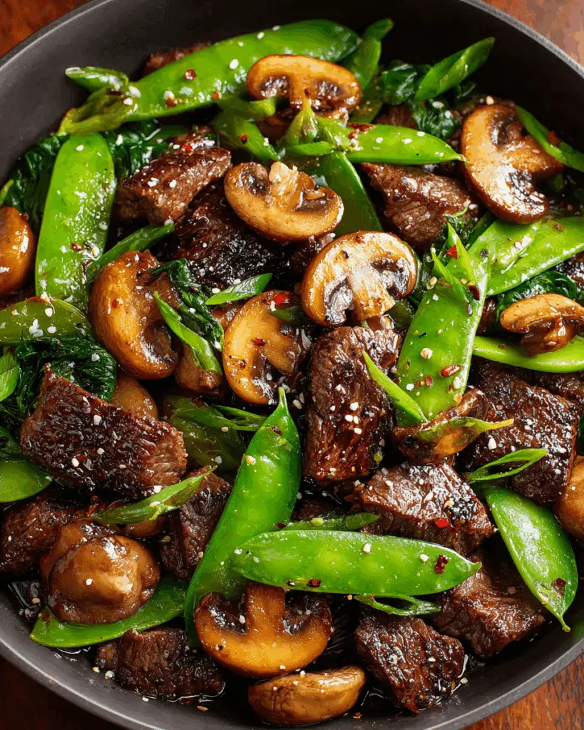 Beef Stir-Fry with Snow Peas and Mushrooms