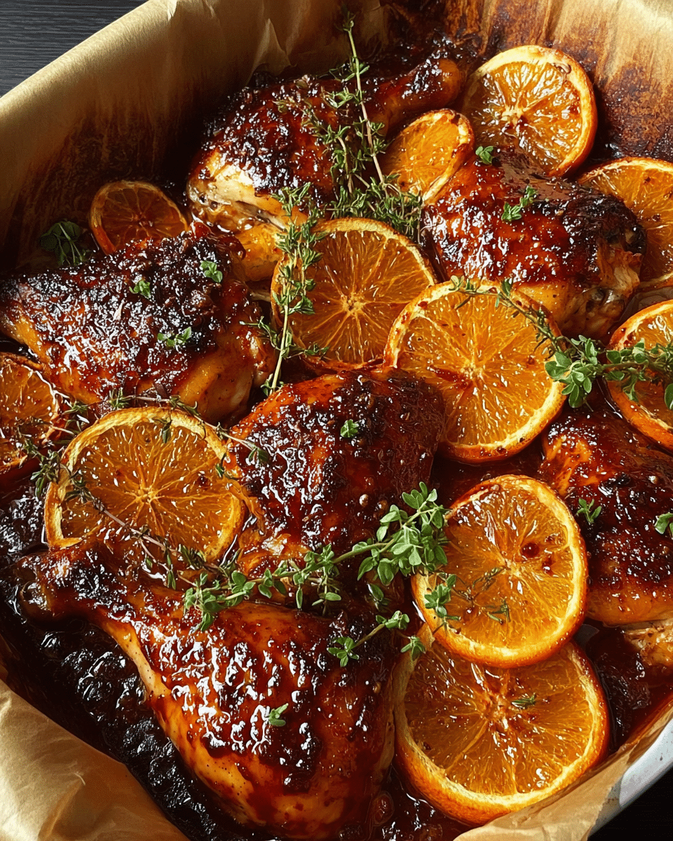 Maple Orange Glazed Chicken Quarters
