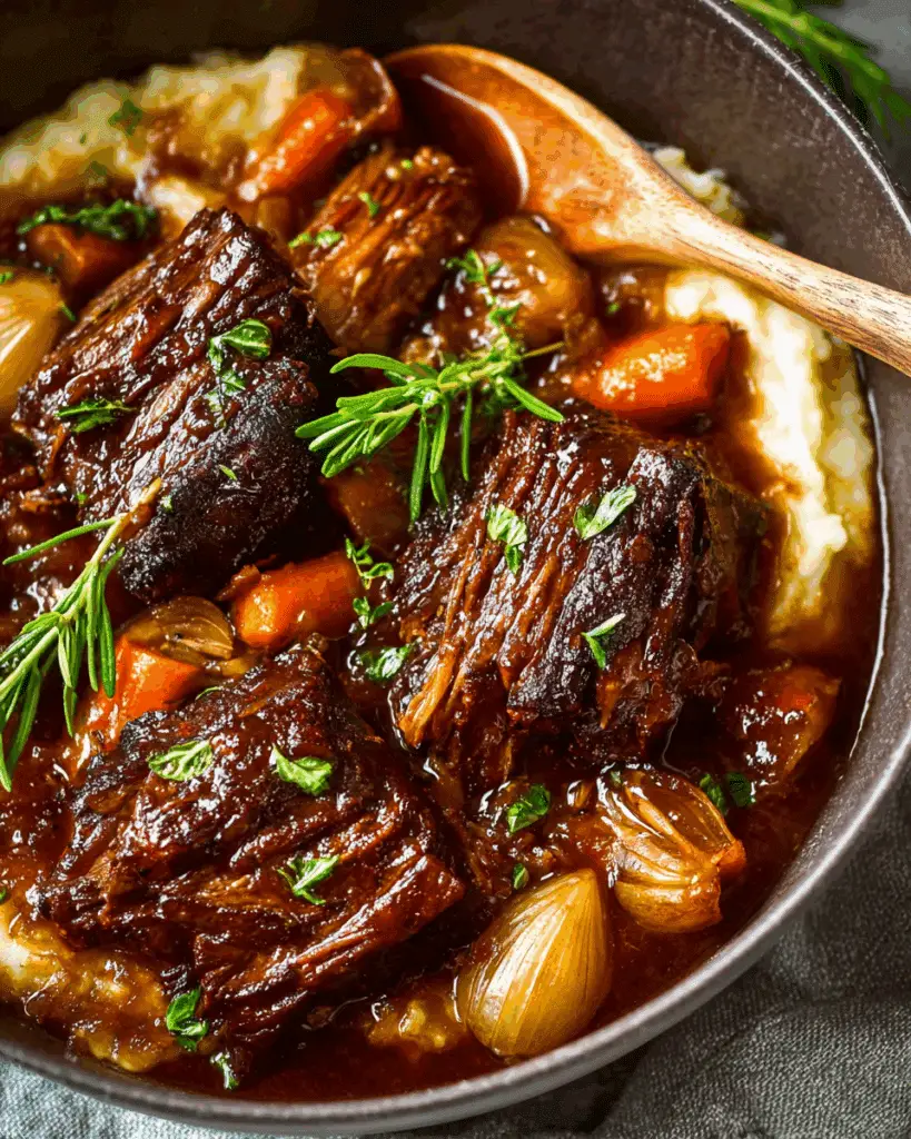 Slow-Braised Short Ribs with Vegetables and Herbs