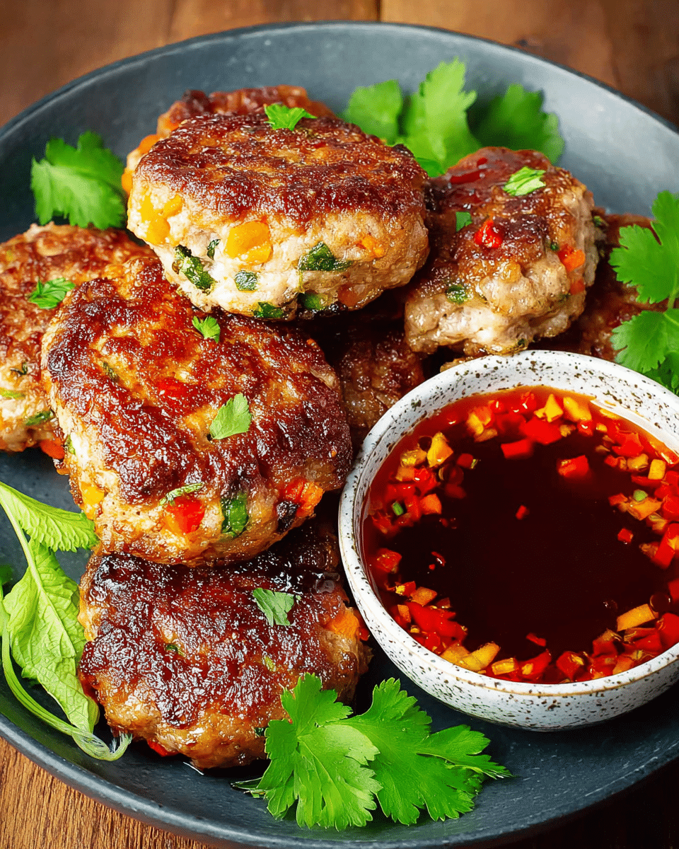 Thai-Inspired Chicken Rissoles with Sweet Chili Glaze