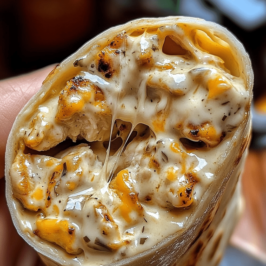 Cheesy Garlic Chicken Wraps
