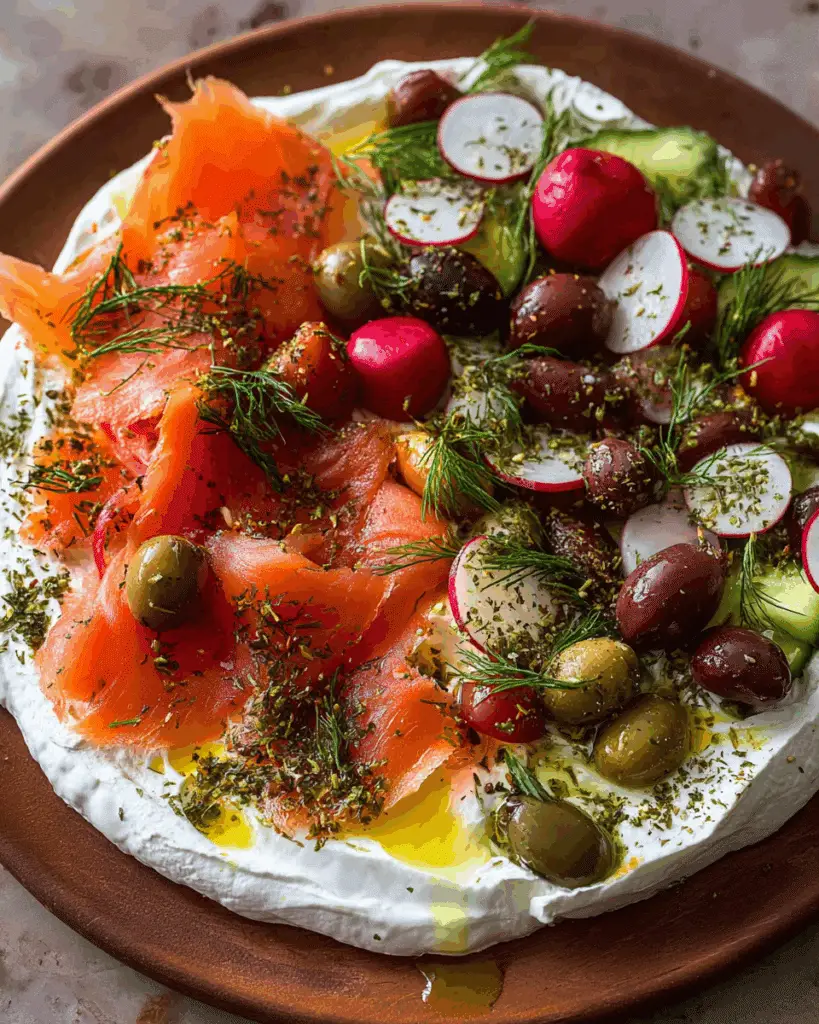 Labneh Platter with Smoked Salmon Radishes