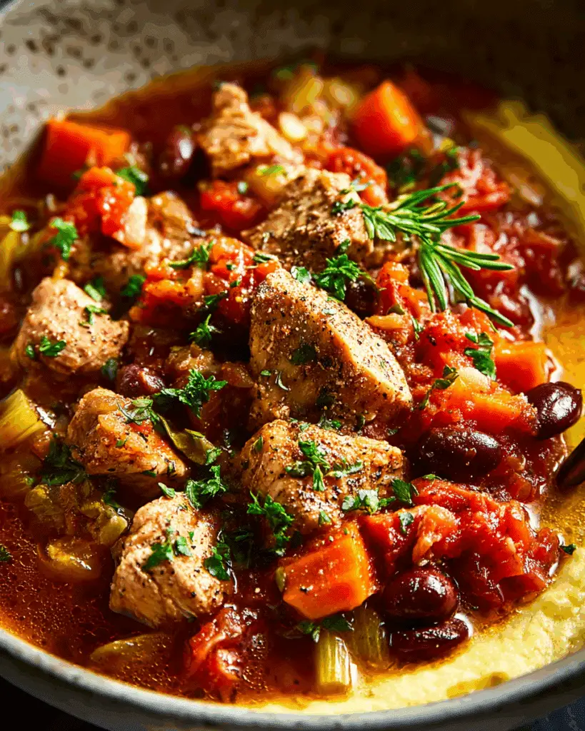 Mediterranean Chicken Stew with Artichokes Beans & Olives