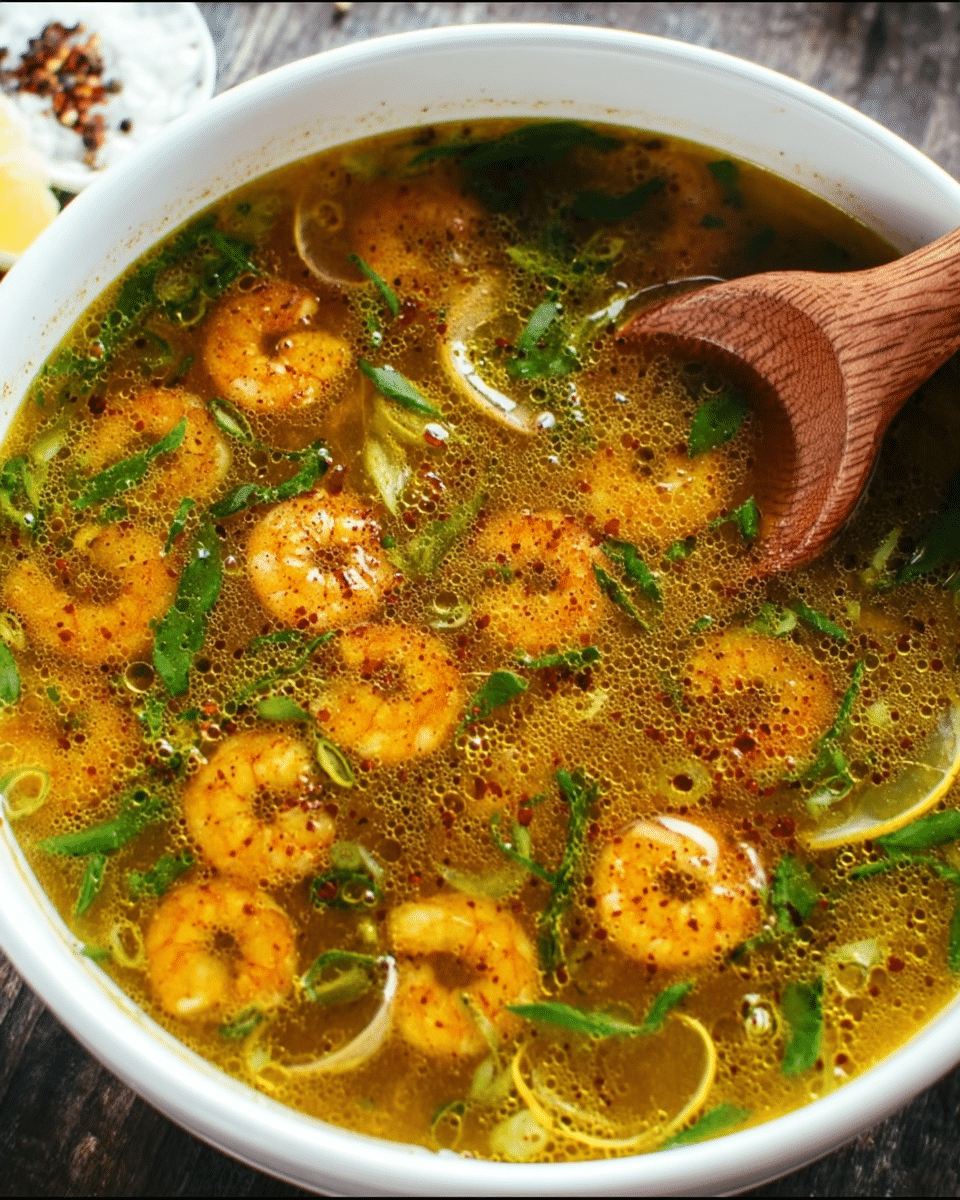 Miso-Ginger Lemon Shrimp Detox Broth