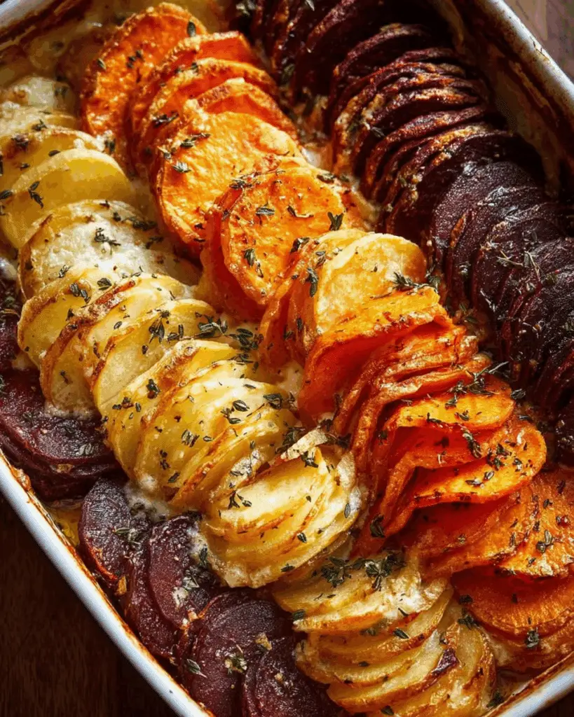 Four-Cheese Root Vegetable Gratin