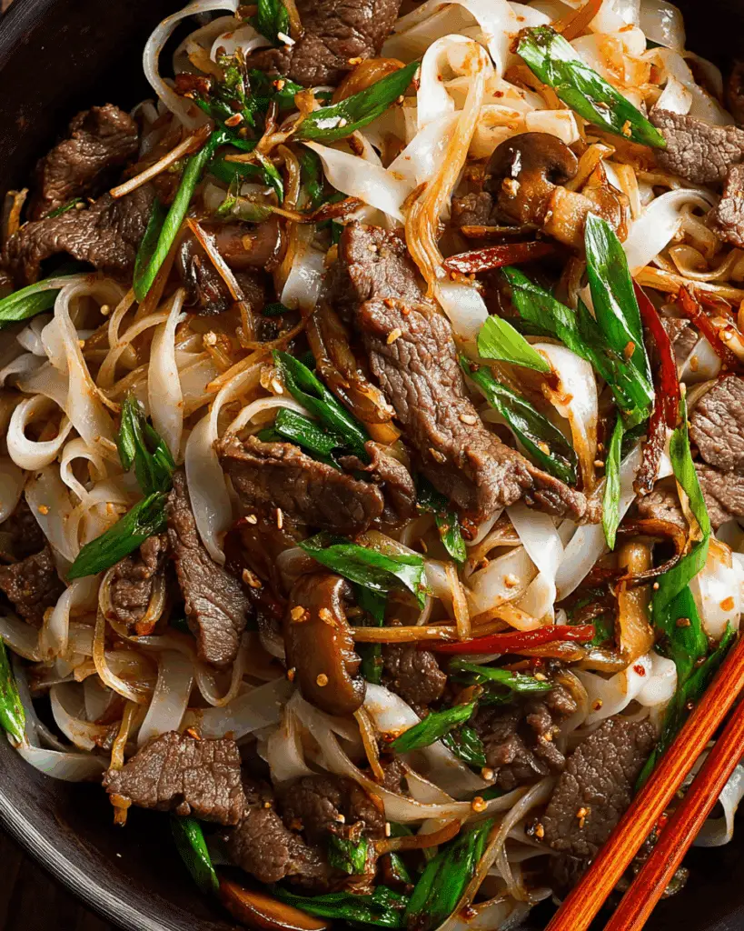 Savory Beef & Mushroom Rice Noodles