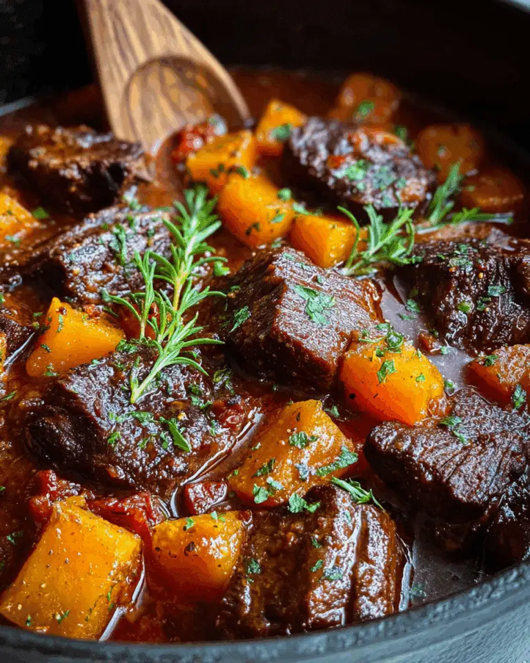 Honey-Braised Beef Short Rib Stew with Butternut Squash