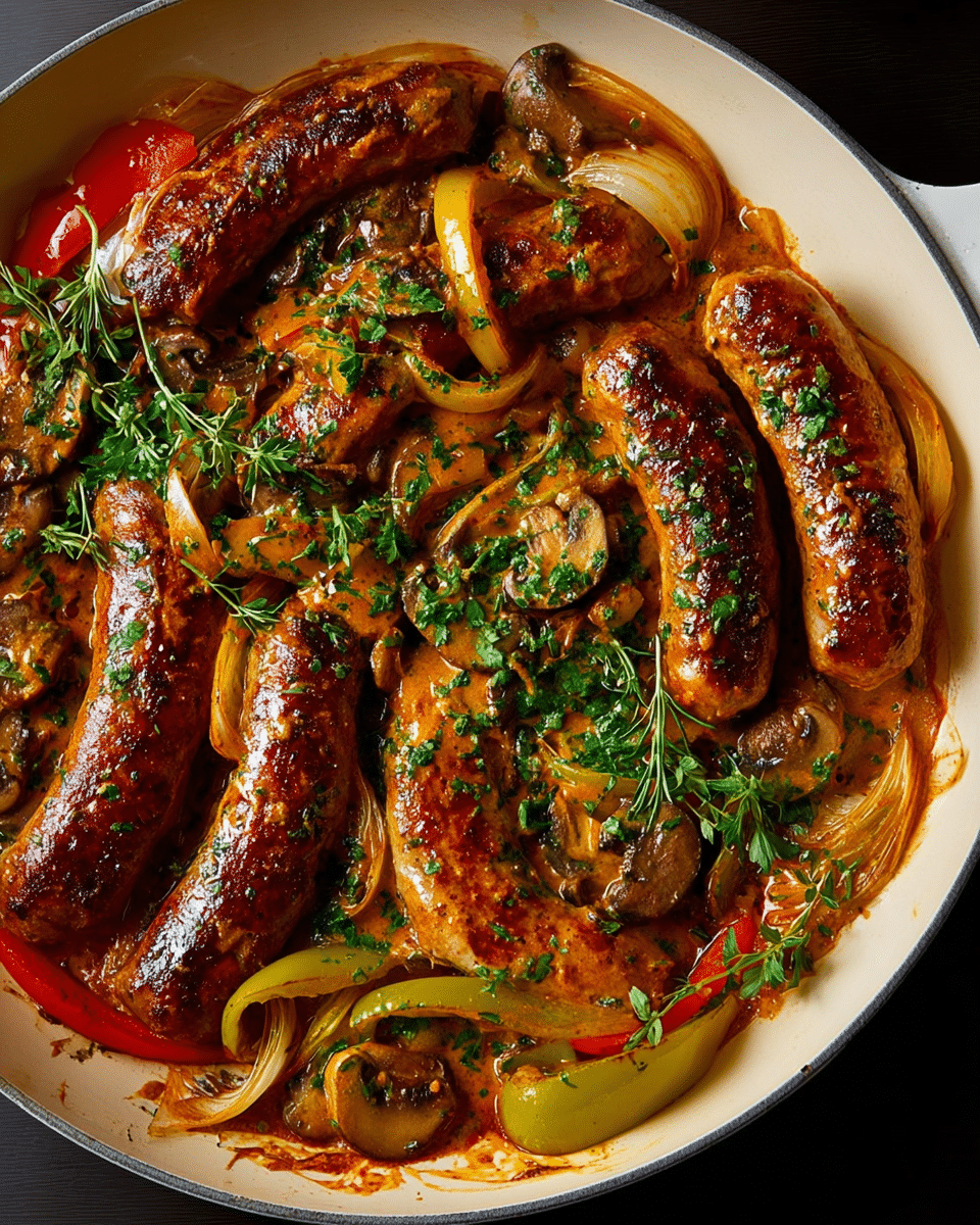 Creamy Chicken Sausage & Bell Pepper Skillet