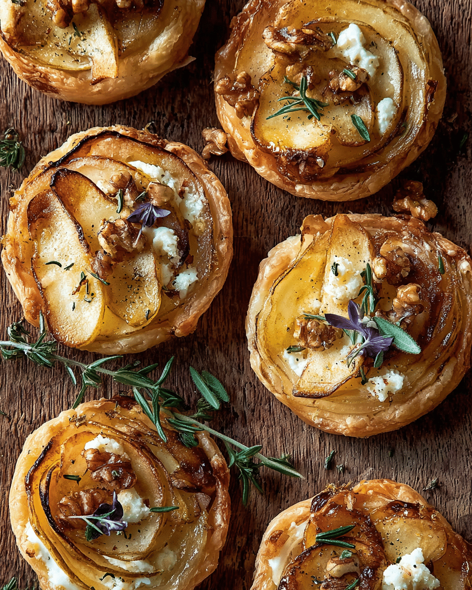 Apple Pear & Goat Cheese Puff Pastry Tarts – Elegant & Easy
