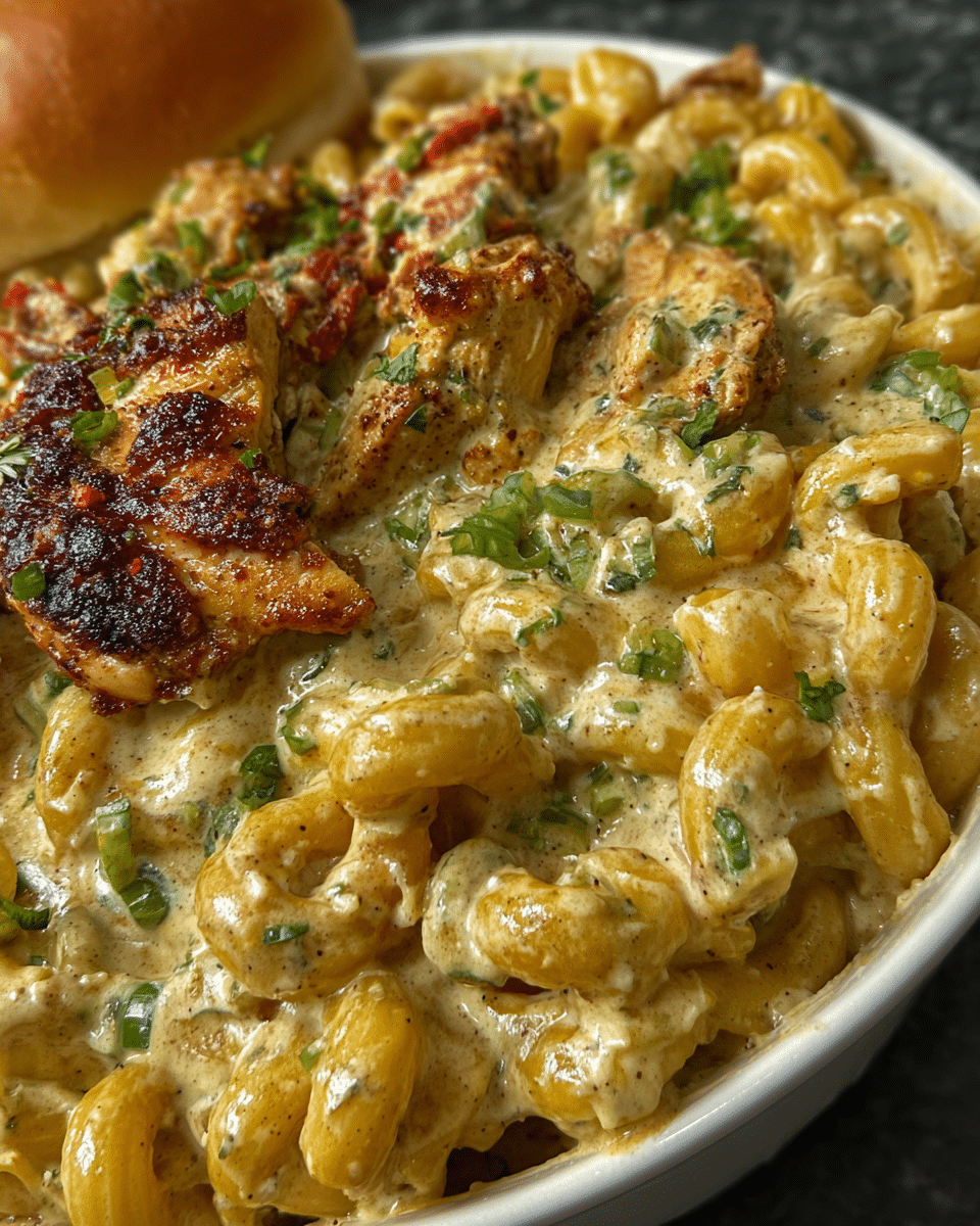 Creamy Jerk Chicken Pasta Bake with Cream Cheese
