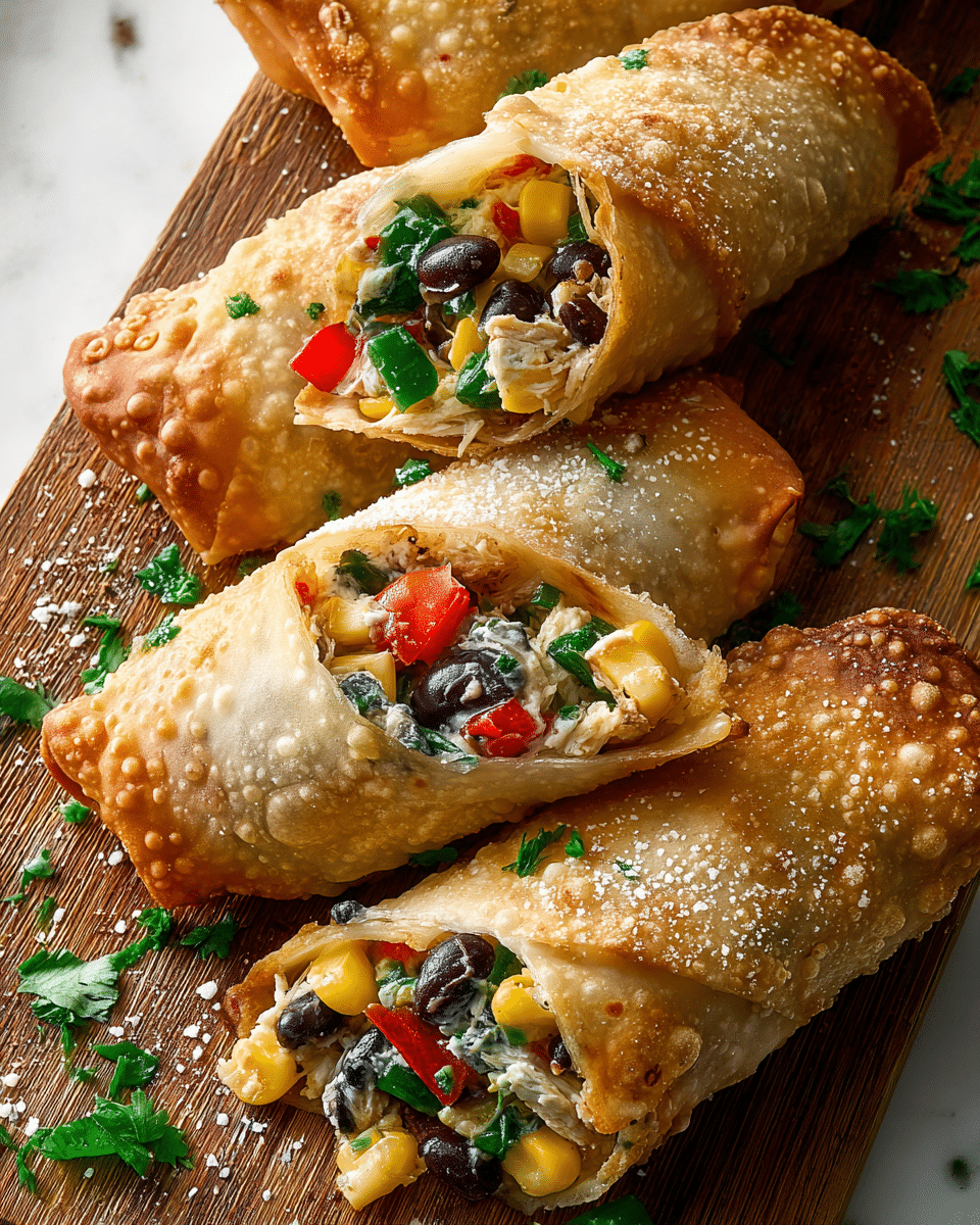 Crispy Air Fryer Chicken Egg Rolls with Cream Cheese