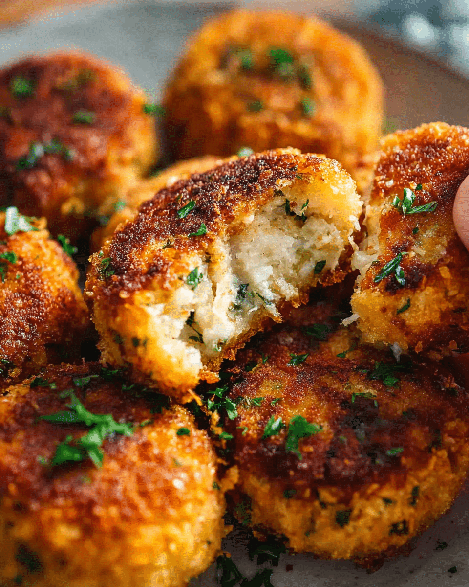 Crispy Air Fryer Fish Cakes with Garlic & Parsley