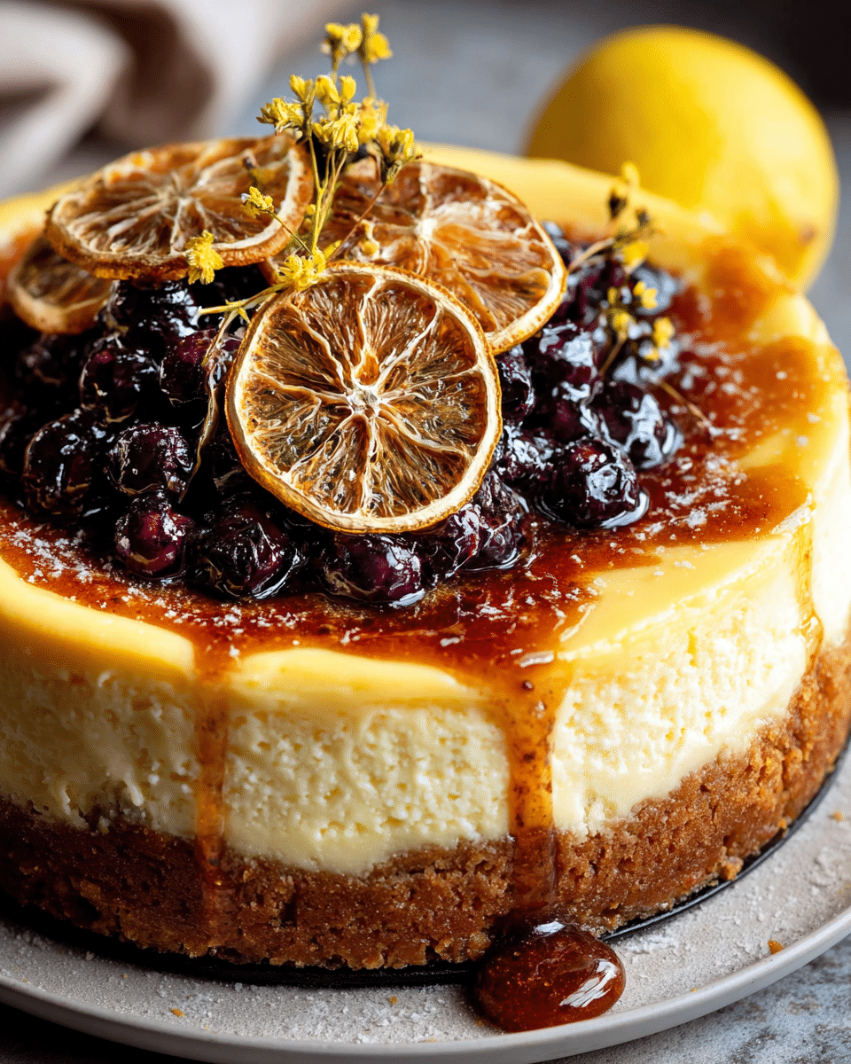 Lemon Blueberry Ricotta Cheesecake with Zesty Twist