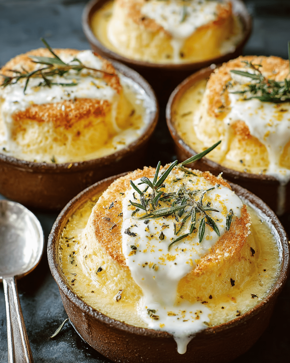 Twice-Baked Goat Cheese Soufflés with Lemon Zest