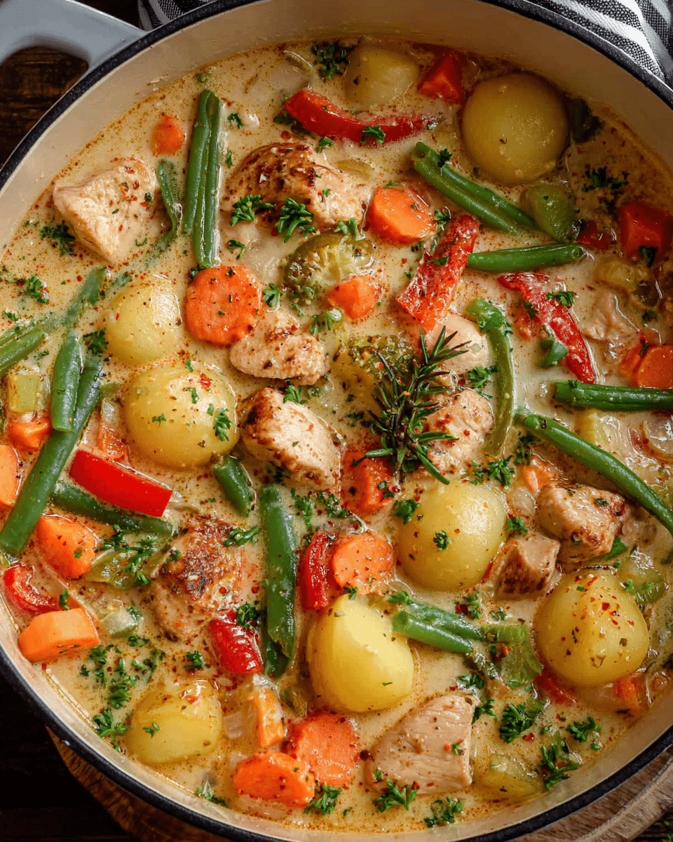 Hearty Creamy Chicken and Vegetable Stew Recipe