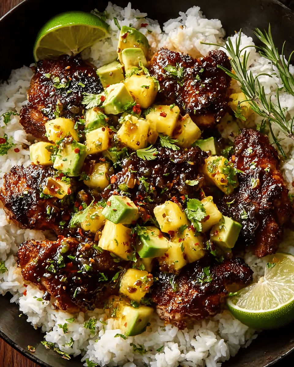 Spicy Pineapple Glazed Chicken with Fresh Pineapple Salsa