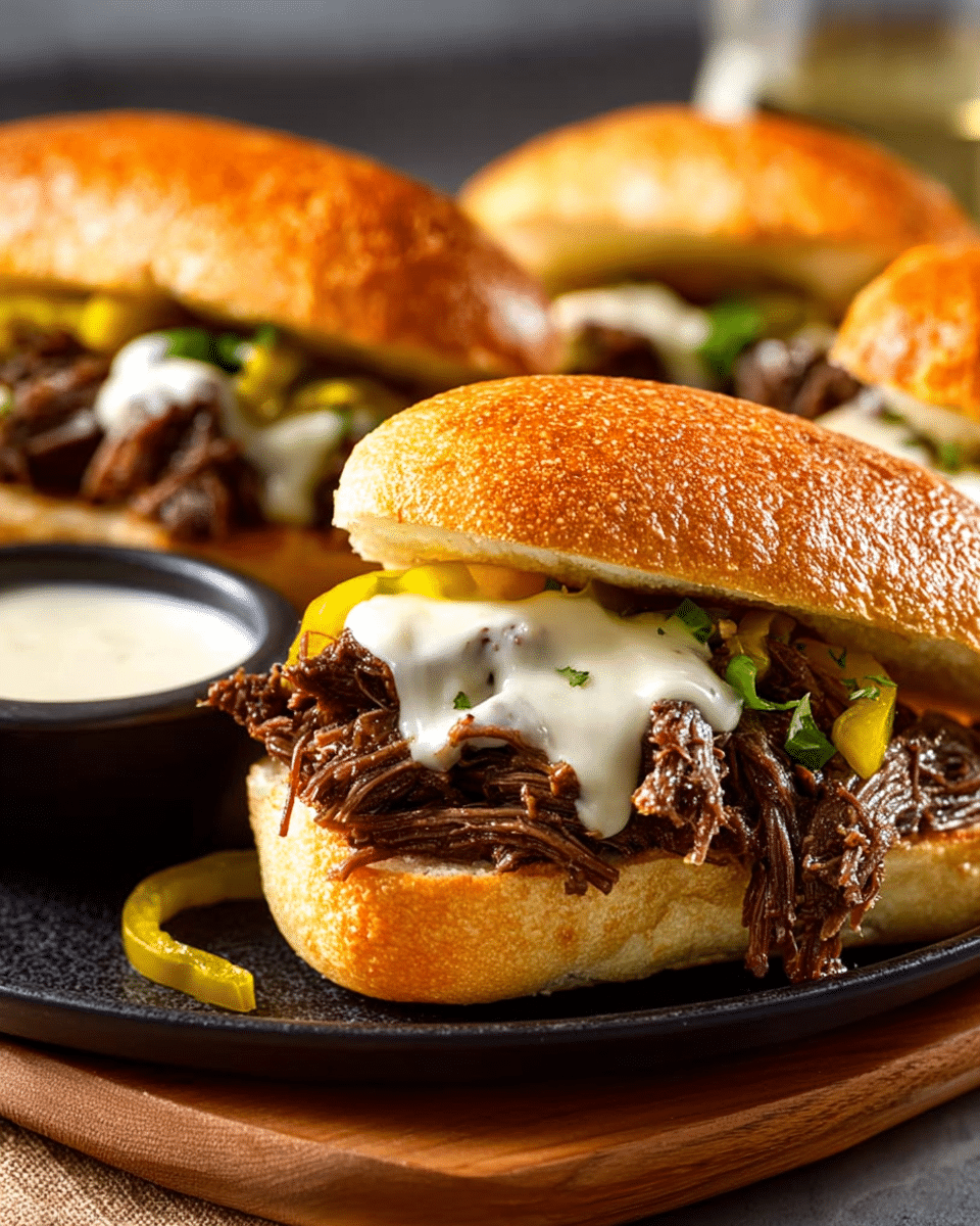 Easy Italian-Style Shredded Beef Sandwiches with Garlic Aioli